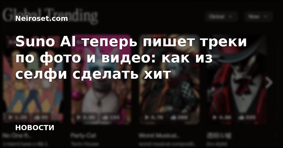 Suno AI теперь пишет треки по фото и видео: как из селфи сделать хит — сервис Neiroset.com
