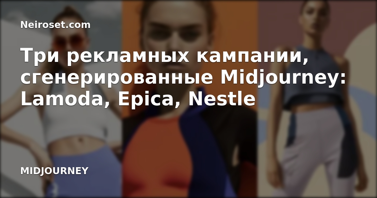 Три рекламных кампании, сгенерированные Midjourney: Lamoda, Epica, Nestle — сервис Neiroset.com