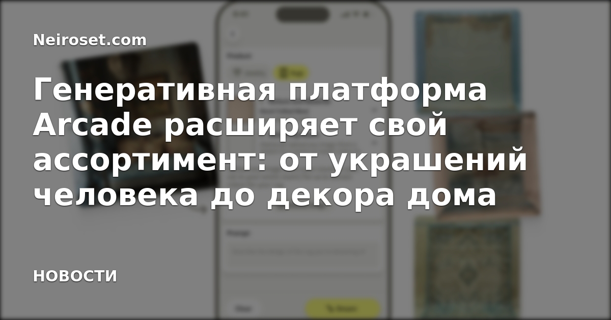 Генеративная платформа Arcade расширяет свой ассортимент: от украшений человека до декора дома ...