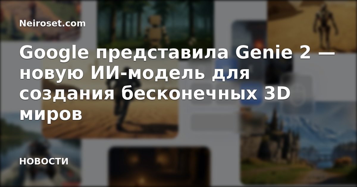 Google представила Genie 2 — новую ИИ-модель для создания бесконечных 3D миров — сервис Neiroset.com