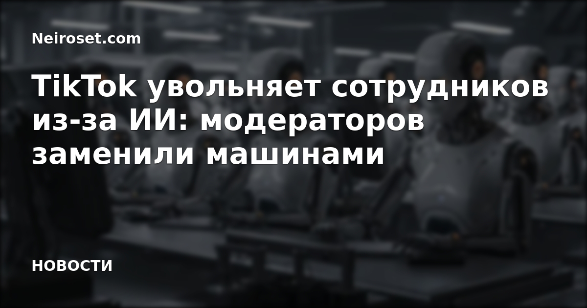 TikTok увольняет сотрудников из-за ИИ: модераторов заменили машинами — сервис Neiroset.com