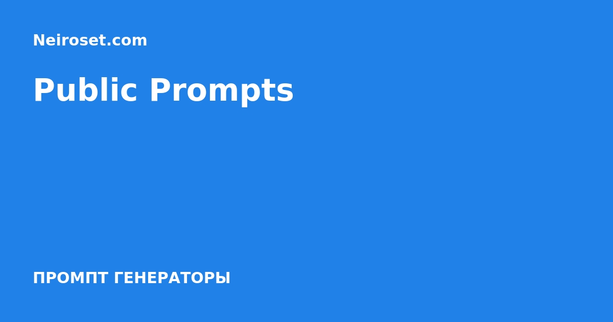 Public Prompts - Обширная библиотека промптов для нейросетей